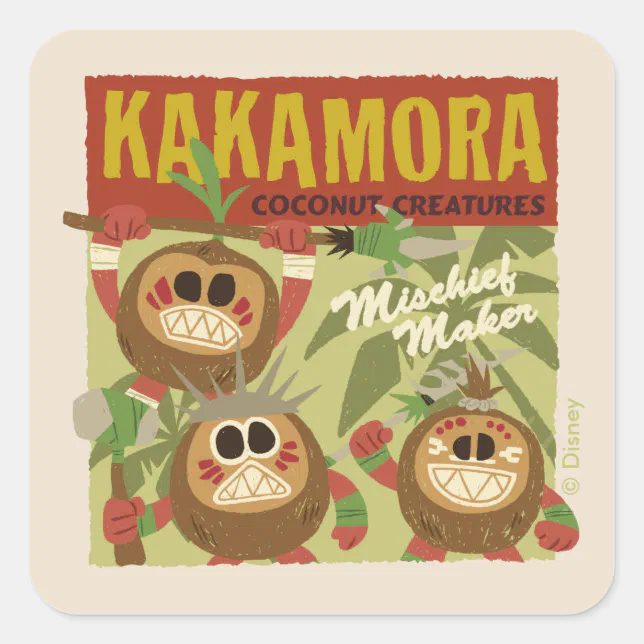 Moana | Kakamora - Coconut Creatures Square Sticker | Zazzle
