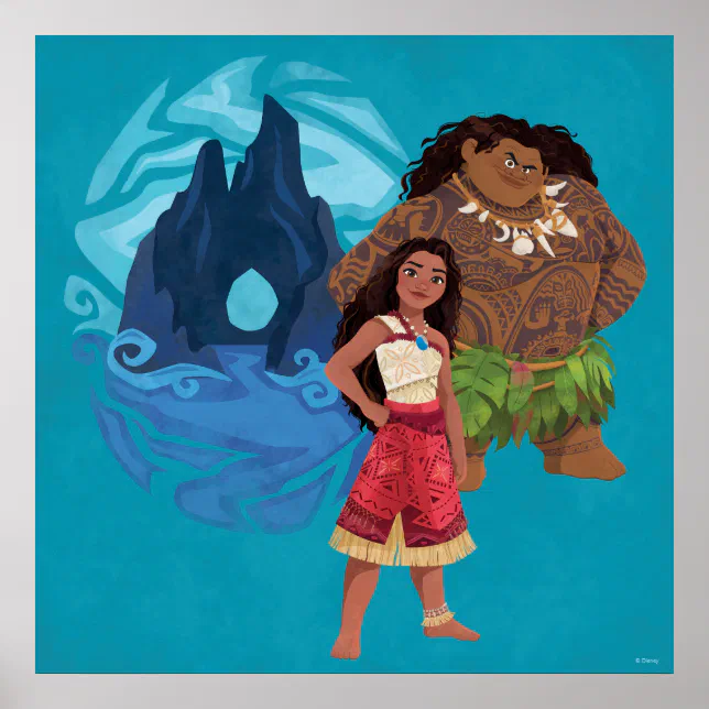 Moana & Maui Adventures in Oceania Poster | Zazzle
