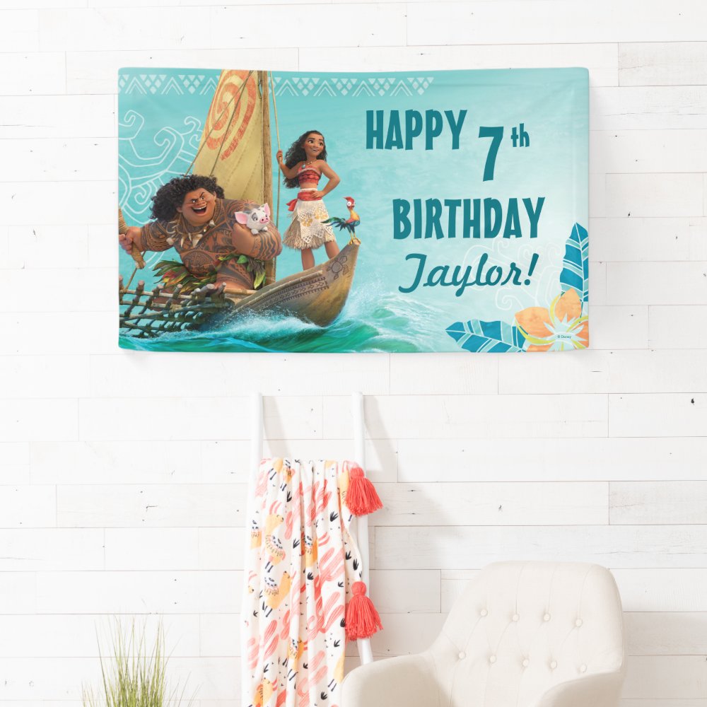 Moana | Oceanic Birthday Banner sold by Extra Variant | SKU 128038956 | 70% OFF Printerval
