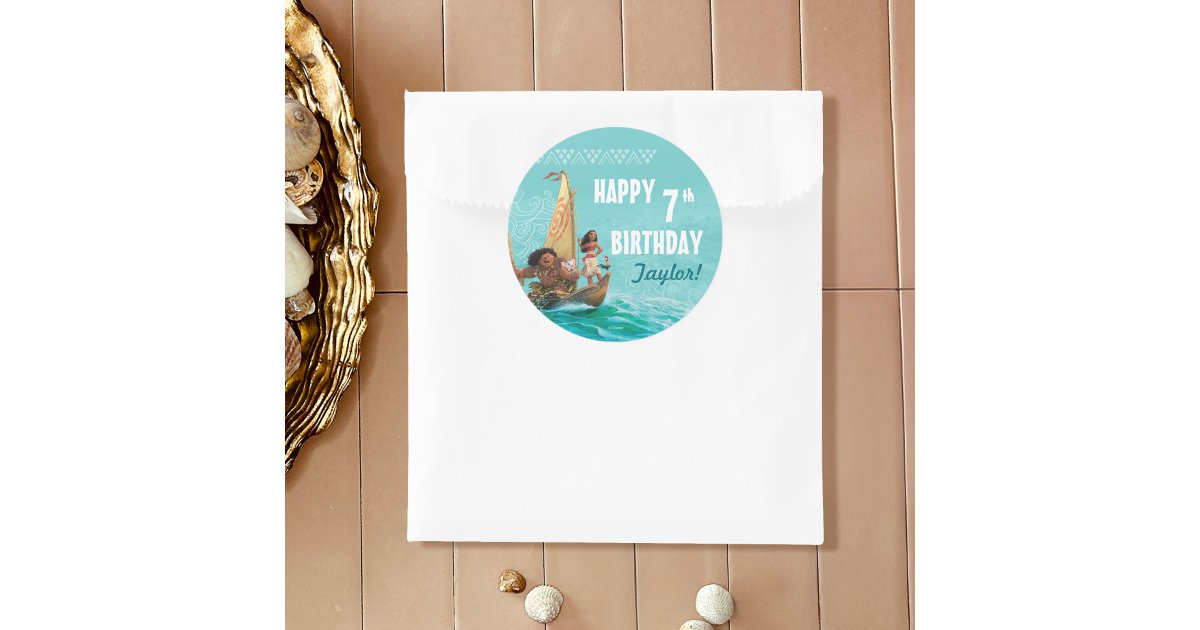 Moana | Oceanic Birthday Classic Round Sticker | Zazzle