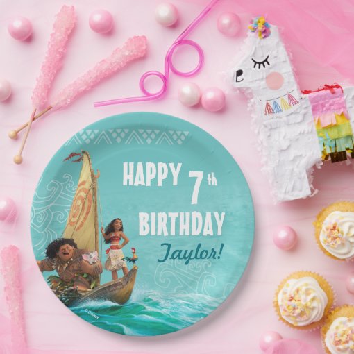 Moana | Oceanic Birthday Paper Plates | Zazzle