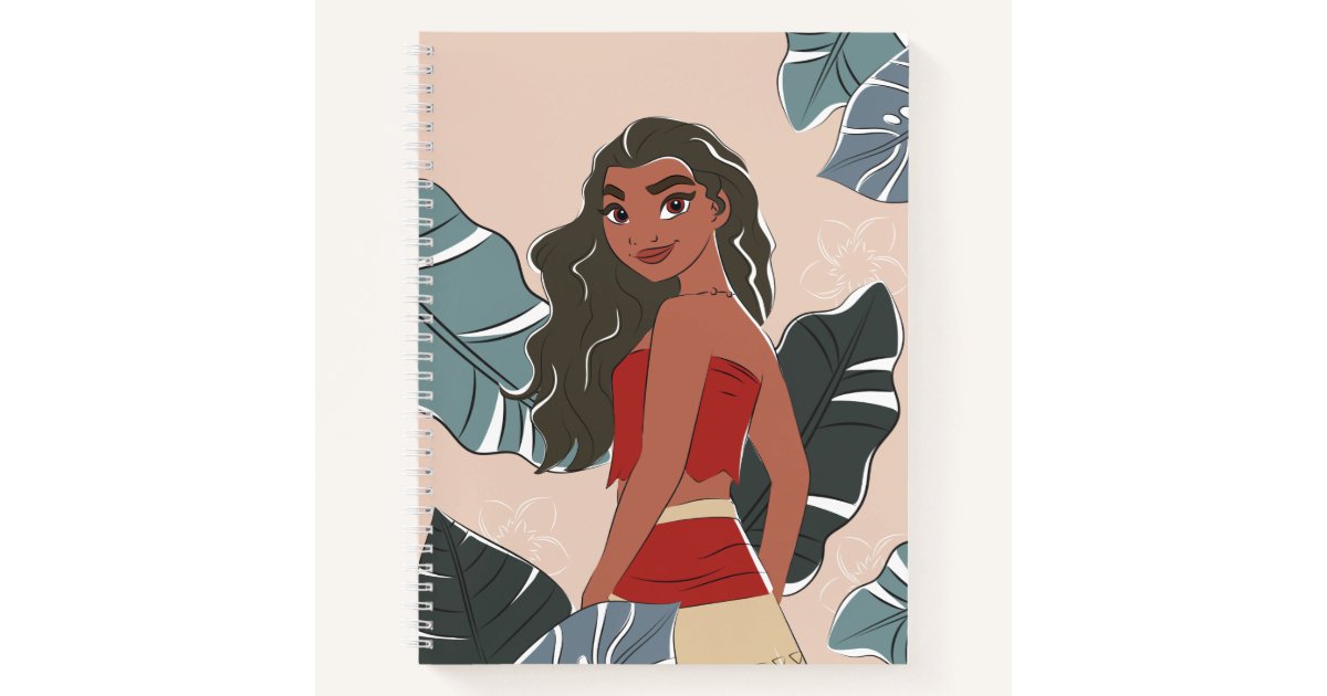 Moana Pastel Floral Graphic Notebook | Zazzle