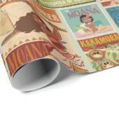 Moana | Retro Poster Pattern Wrapping Paper | Zazzle
