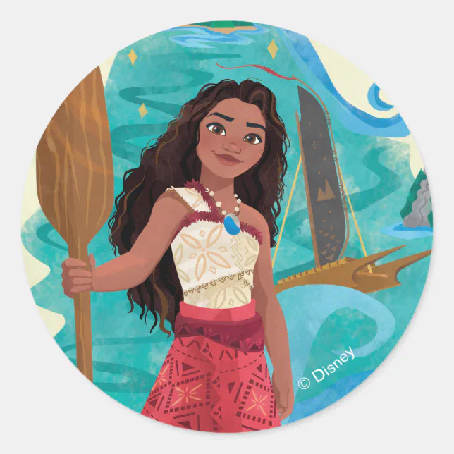 Moana Sailing Spirit Classic Round Sticker | Zazzle