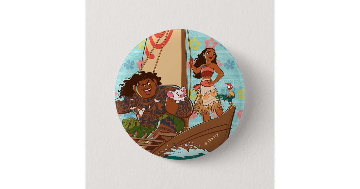 Moana | Set Your Own Course Pinback Button | Zazzle