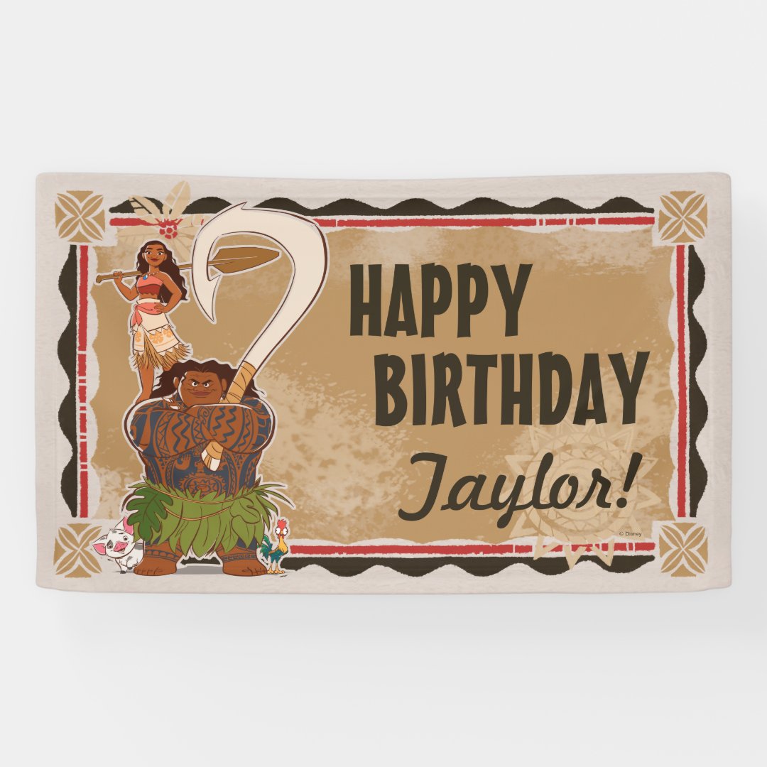 Moana | Tribal Birthday Banner | Zazzle