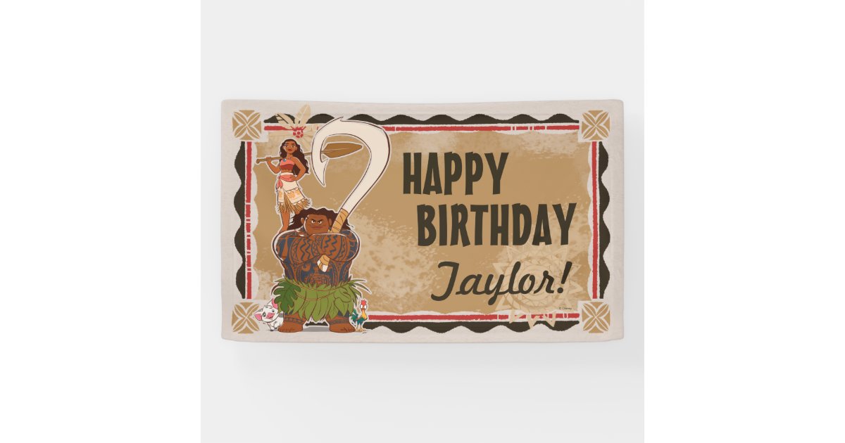 Moana | Tribal Birthday Banner | Zazzle