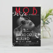 Mob Wife & Martinis Black Bach Bachelorette Party Invitation | Zazzle