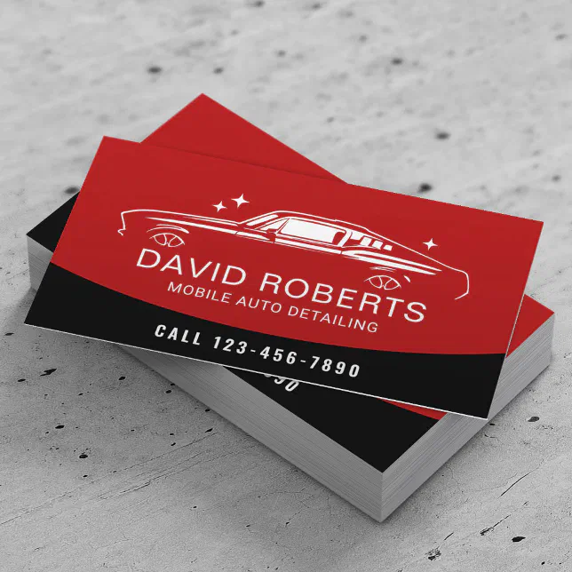 Mobile Auto Detailing Sparkling Muscle Car Wash Business Card | Zazzle