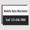 Mobile Auto Mechanic Black and White Promotional Car Magnet | Zazzle