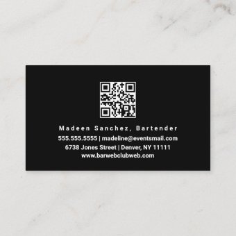 Mobile Bartender Club Bar Neon Drinks Business Card | Zazzle