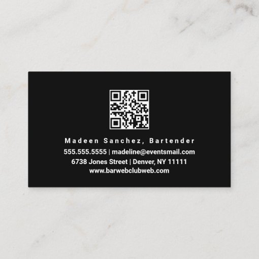Mobile Bartender Club Bar Neon Drinks Business Card | Zazzle