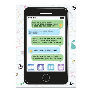 Cell Phone Birthday Invitations | Zazzle