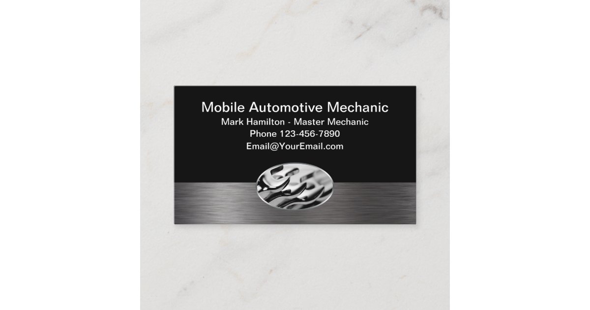 Mobile Car Mechanic Design Business Card | Zazzle
