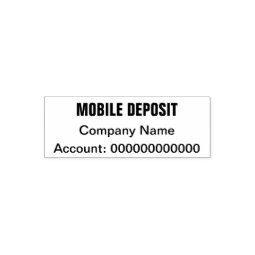 Mobile Deposit Company Name Account Number Self-inking Stamp | Zazzle