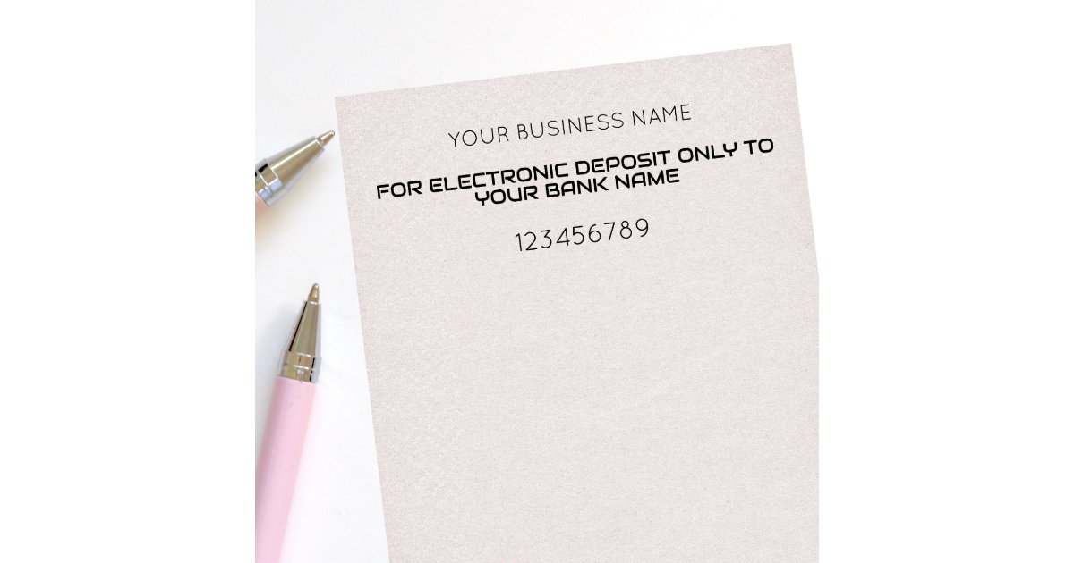 MOBILE DEPOSIT ONLY BUSINESS BANK ENDORSEMENT SELF-INKING STAMP | Zazzle