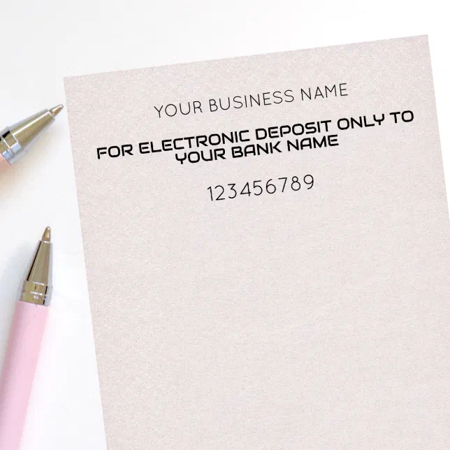 MOBILE DEPOSIT ONLY BUSINESS BANK ENDORSEMENT SELF-INKING STAMP | Zazzle