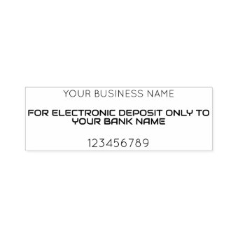 MOBILE DEPOSIT ONLY BUSINESS BANK ENDORSEMENT SELF-INKING STAMP | Zazzle