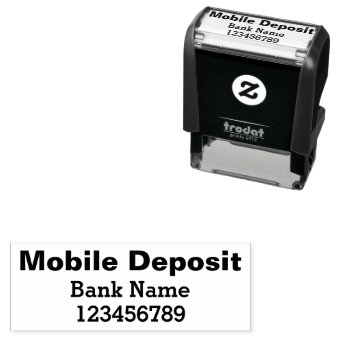 Mobile Deposit Self Inking Rubber Stamp | Zazzle