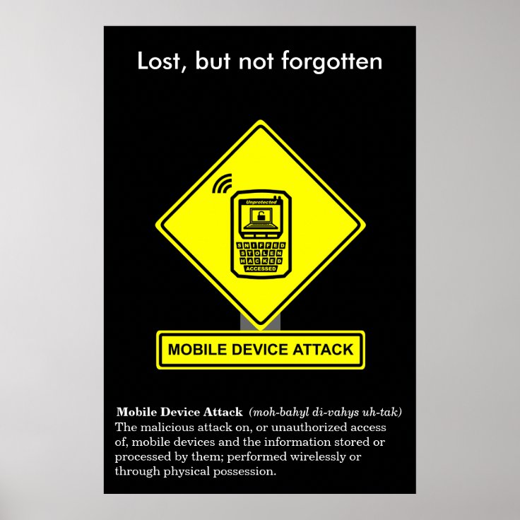 Mobile Device Attack Security Awareness Poster | Zazzle