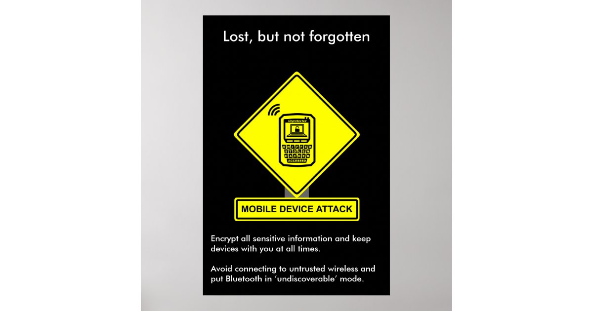 Mobile Device Attack Security Awareness Poster | Zazzle