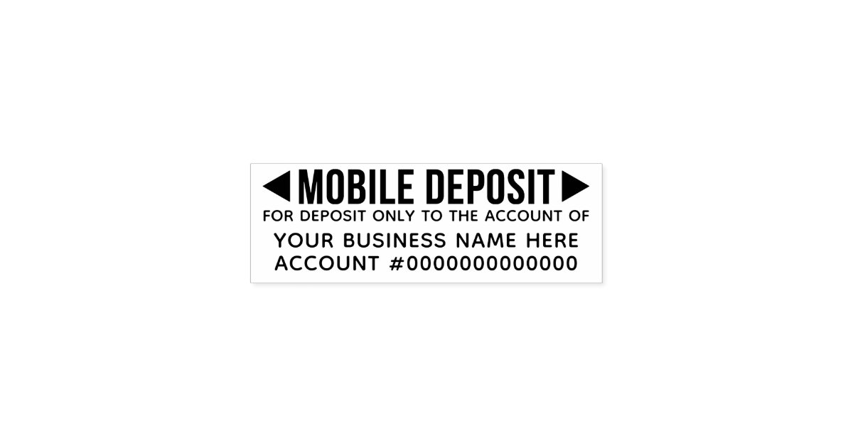 Mobile For Deposit Only Basic Office Business Bank Self-inking Stamp ...