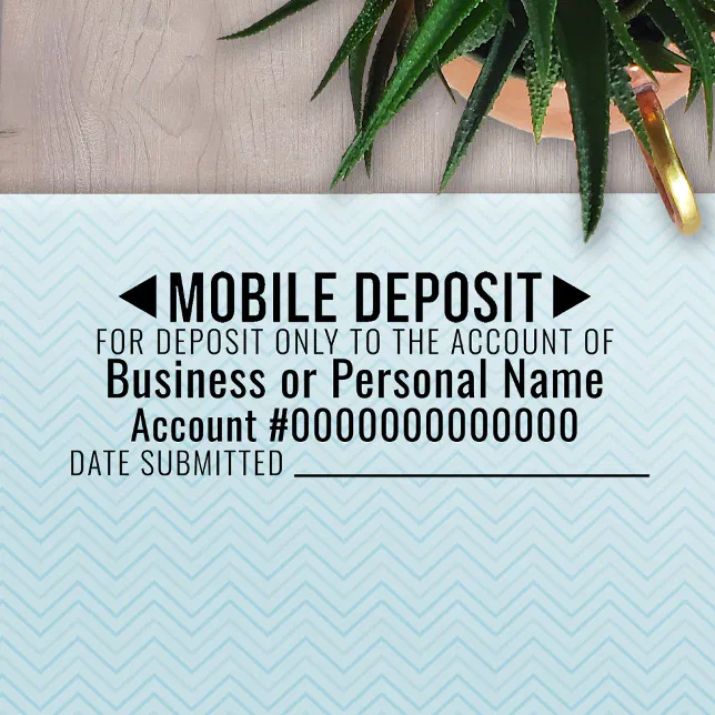 Mobile For Deposit Only Basic Office - Date Area Self-inking Stamp | Zazzle