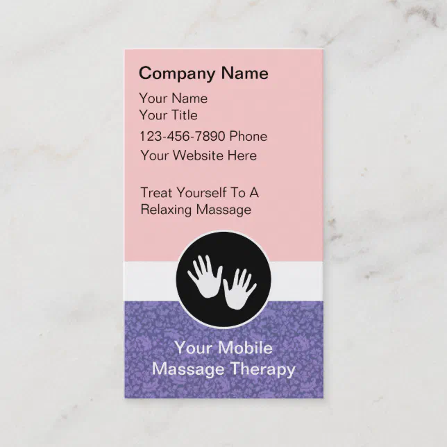 Mobile Massage Business Cards | Zazzle