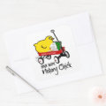 Mobile Notary Chick Red Wagon Customized Name Square Sticker | Zazzle
