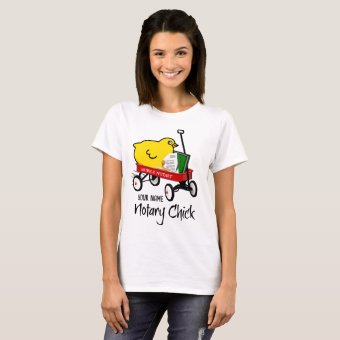 Mobile Notary Chick Red Wagon Customized Name T-Shirt | Zazzle