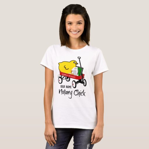 Mobile Notary Chick Red Wagon Customized Name T-Shirt | Zazzle