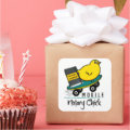 Mobile Notary Chick Riding Skateboard with Journal Square Sticker | Zazzle