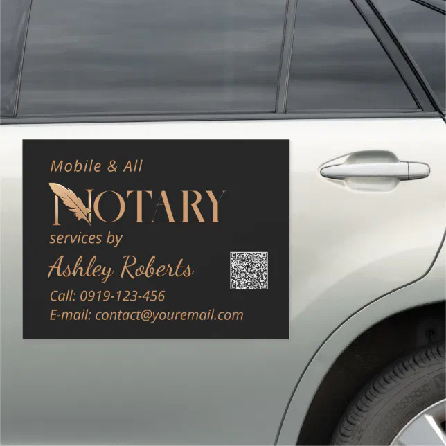 Mobile Notary & Loan Signing Agent Modern Logo Car Magnet | Zazzle