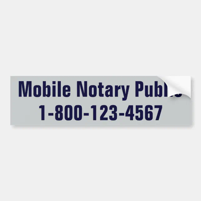 Mobile Notary Public Bumper Sticker | Zazzle