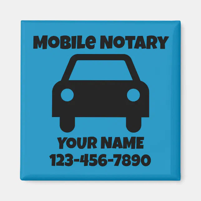 Mobile Notary Public Car Symbol Customized Magnet | Zazzle
