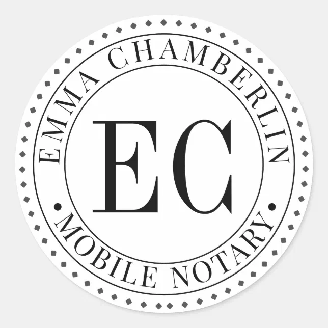 Mobile Notary Public Classic Round Sticker | Zazzle