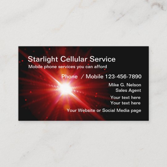 Mobile Phone Cellular Services Business Card | Zazzle.com