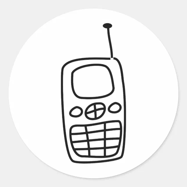 Mobile Phone Classic Round Sticker | Zazzle