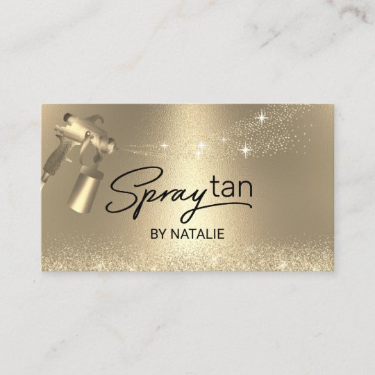 Mobile Spray Tan Luxury Gold Airbrush Tanning Business Card | Zazzle.com