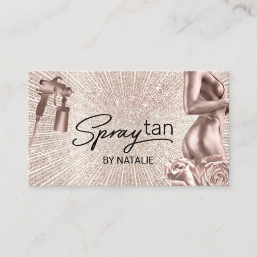 Mobile Spray Tan Modern Sunshine Airbrush Tanning Business Card | Zazzle