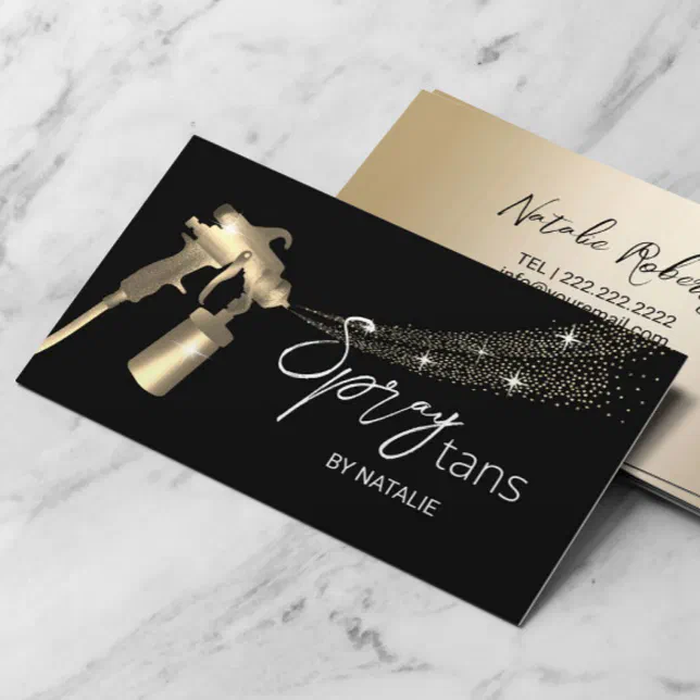 Mobile Spray Tans Black Gold Tanning Skincare Business Card | Zazzle