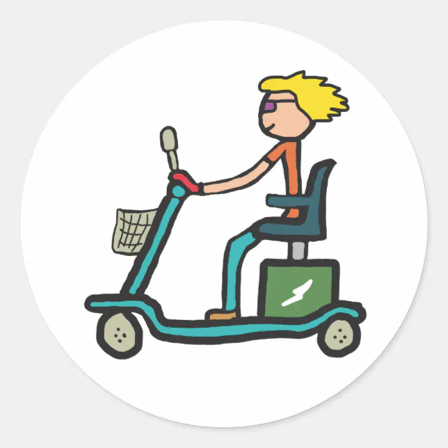 Mobility Scooter Classic Round Sticker | Zazzle