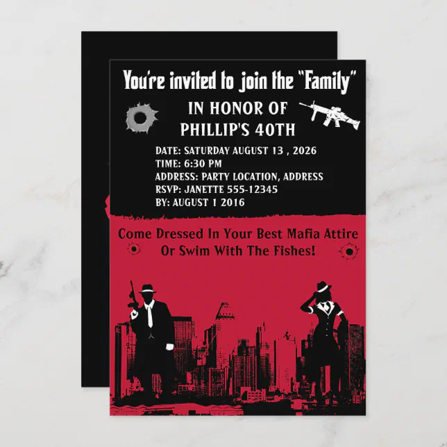 Mobster Party Invitations | Zazzle