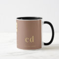 Mocca brown monogram name business logo mug | Zazzle