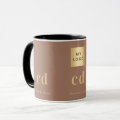 Mocca brown monogram name business logo mug | Zazzle