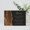Mocha Brown Gold Agate Black Wedding Details Enclosure Card | Zazzle