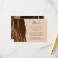 Mocha Brown Gold Agate Tan Wedding Details Enclosure Card | Zazzle