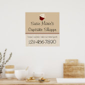Mocha Cupcake Shoppe Sign or Advertisement Poster | Zazzle