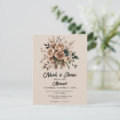 Mocha Mousse Floral Design Beige Wedding Invitation | Zazzle
