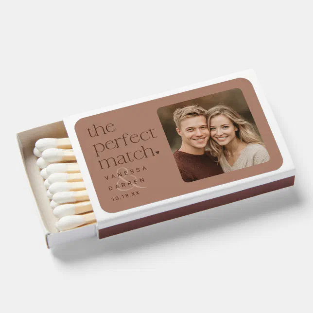 Mocha The Perfect Match Photo Wedding Favor | Zazzle